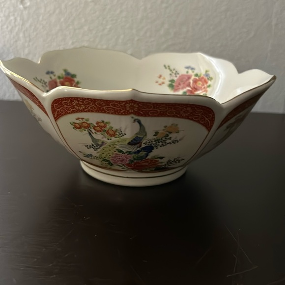 Satsuma | Dining | Vintage Japanese Satsuma Bowl Pink Red Flowers ...
